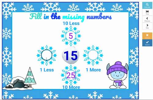 1 More 1 Less 10 More 10 Less Winter Math Boom Cards 1st Grade Math