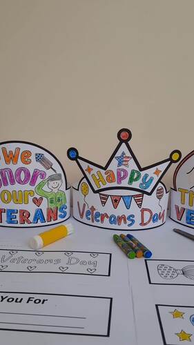 Veterans Day Hat Craft | Veterans Day Crown Headband Coloring Pages ...