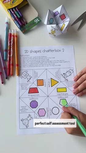 2D Shape Chatterbox | Cootie Catcher | 2D Shape Revision Tool | TPT