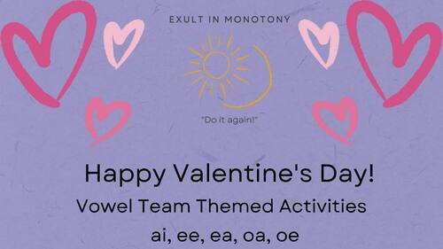 Valentine's Day Centers - Vowel Teams Orton Gillingham Inspired Games ...