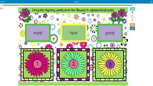 Spring Alphabetical Rhyming Words Vocabulary Boom Cards™ by The British ...