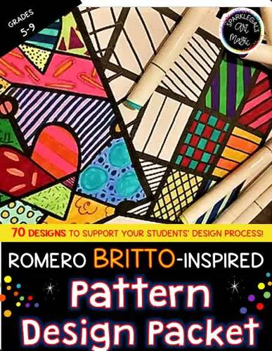 Romero Britto-Inspired Pattern Packet Handouts for Patterned Art Lesson ...