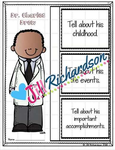 Biography Template Dr. Charles Drew Black History Month Writing Project ESL