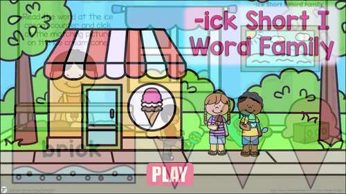ick Short I Word Family Worksheets Centers and Digital Game BUNDLE