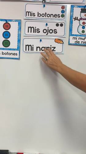 Mi Muñeco de nieve | My Snowman Word Wall Spanish & English Bulletin Board