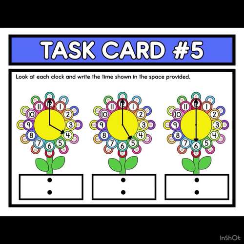Telling Time to the Hour – Interactive Write & Wipe Task Cards | TPT