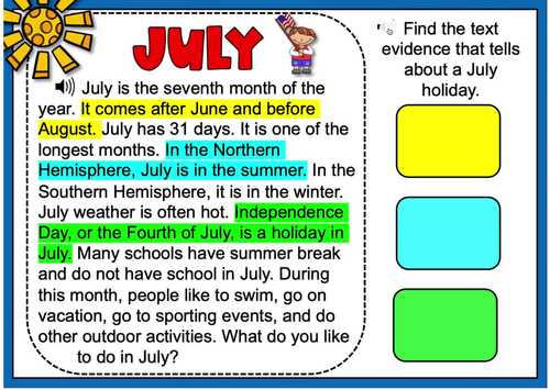 July Reading Comprehension Boom Cards by 3rd Grade Engaged | TpT