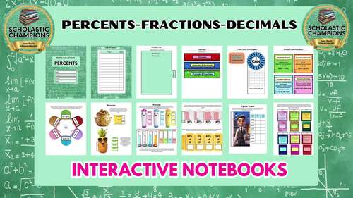 PERCENTS-FRACTIONS-DECIMALS * Interactive Notebook Journal * Middle ...