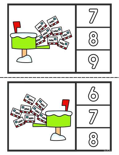 Holiday Count and Clip Cards | Subitizing Numbers 0–10 Kindergarten Math