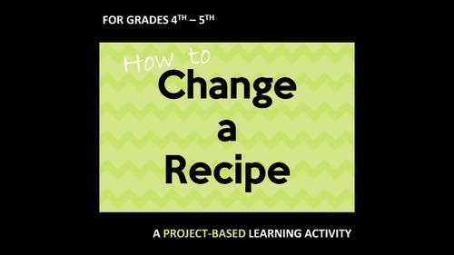 Project Based Learning How to Change a Recipe | TpT