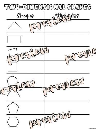 2D Shapes Worksheets - Anchor Chart Helper - Activities by Anh Huynh