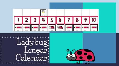 linear calendar ladybug by Joy and Sunshine Collective | TPT
