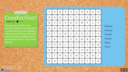 Interactive Wordsearch - Thermal Energy (Conduction, Convection ...