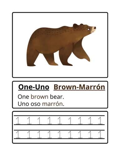 Bilingual Number & Color Tracing Worksheets by A Touch of Homeschooling