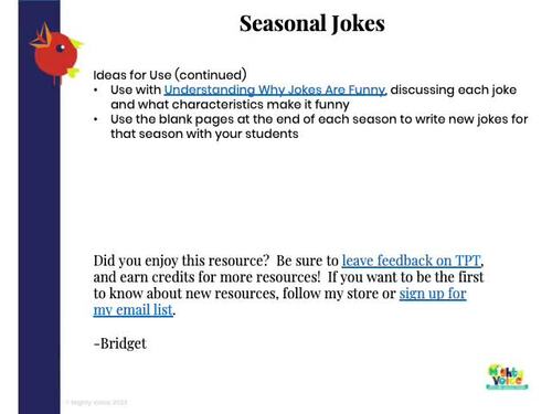 Figurative Language & Multiple Meaning Jokes for Fall, Winter, Spring ...