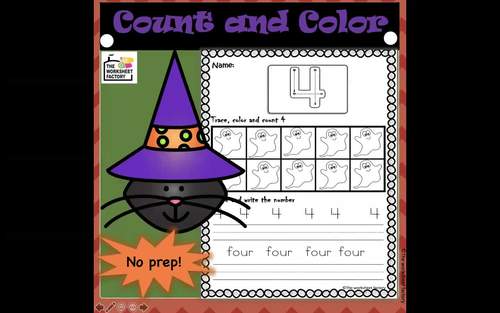 Halloween Numbers | Count and Color Numbers 1 to 10 | Kindergarten ...