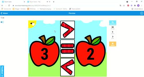 BOOM CARDS: Comparing numbers | Apples | Back to school | Distance Learning