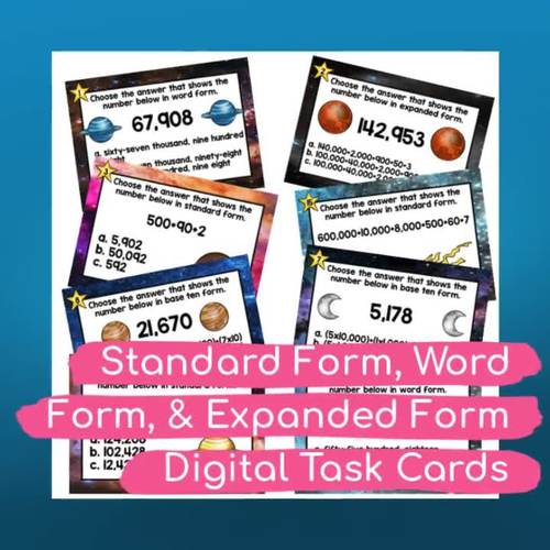 Distance Learning Digital Google Standard, Expanded, and Word Form Task ...