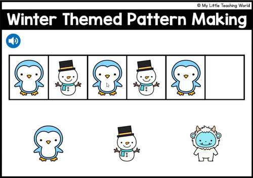 Winter Themed Pattern Making Boom Cards | Distance Learning | TPT
