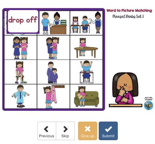 Phrasal Verbs | Word to Picture Match | Boom Cards | Set 1 by Busy Bee ...