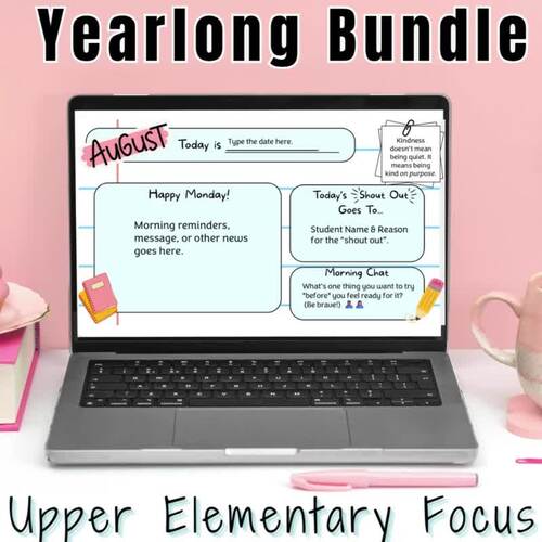 Morning Meeting Daily Slides PowerPoint Upper Elementary Grades Mega Bundle