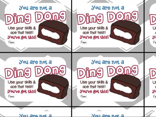Ding Dongs Cake Testing Motivation Tag- You are not a Ding Dong! Use ...