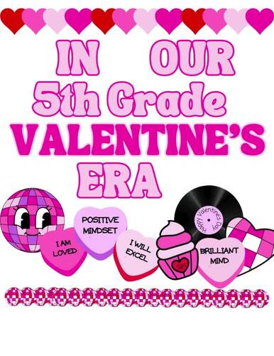 'Valentine's Bulletin Board/Door Decor Kit' w/ Valentine Activity ...