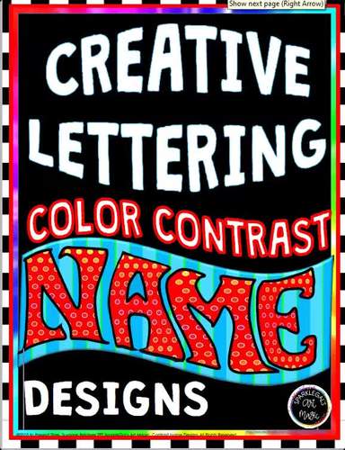Groovy Color Contrast Name Design- 2D Art Project 1st-Week-of-Art ...