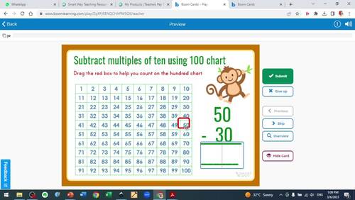 Subtract Tens Using Hundred Chart 1.NBT.B.2, 1.NBT.C.5, 1.NBT.C.6