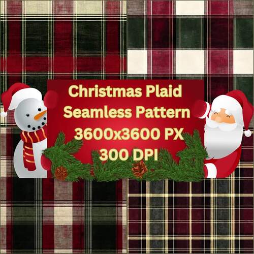 Christmas Plaid Seamless Pattern, Seamless Plaid Background Red and ...