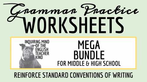 High School Grammar Packets Bundle (Commas, Verb Tenses, Usage Errors ...