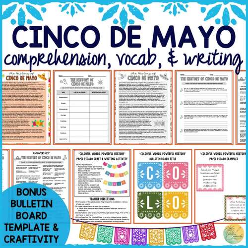 Cinco de Mayo Reading Comprehension & Craftivity | Print & Go + Editable