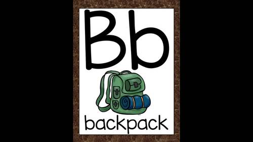 Camping Theme Alphabet Posters - Large, Medium & Flashcards for ...