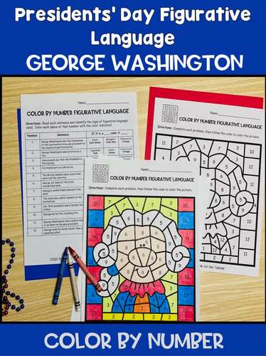 Presidents' Day Coloring Pages Figurative Language Color By Number ...