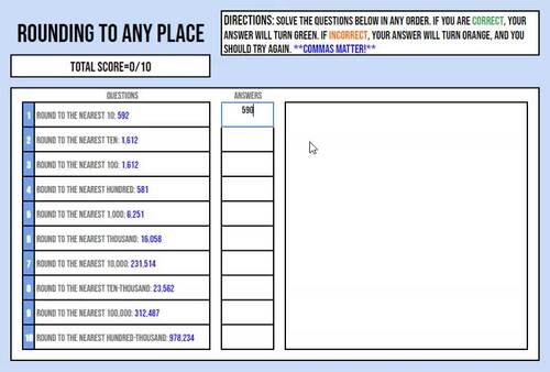 Rounding to Any Place - FUN Self-Grading Hidden Picture Activity - 4 ...