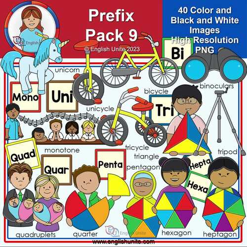Prefix Clip Art Numbers Bundle – 52 Educational Images | TPT
