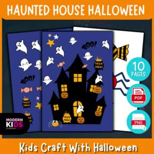 Haunted House Halloween Kids Craft by ModernKids LearningPress | TPT