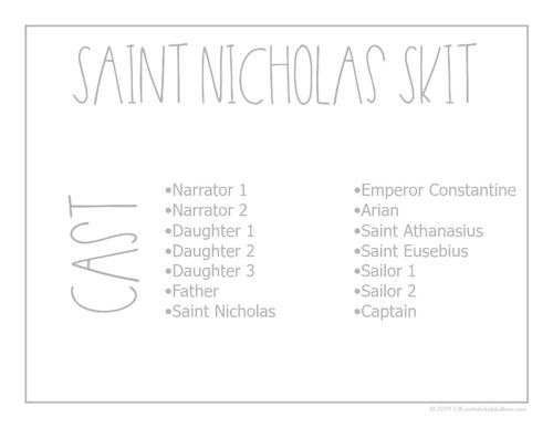 Saint Nicholas Readers Theater Skit: Nicene Creed, Generosity, Miracles ...