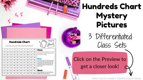 Hundreds Chart Mystery Pictures - Print & Go - Place Value ...