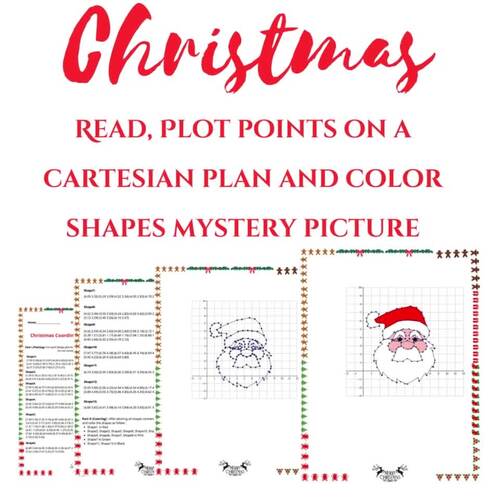 Christmas Math Coordinate Plane Graphing & Coloring Mystery Picture ...