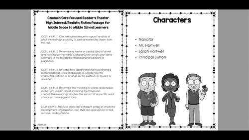 Back to School First Day Jitters Reader's Theater Script for Grades 4-8