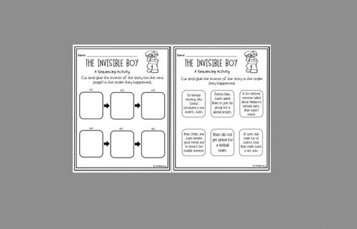 The Invisible Boy Book Companion Activities | SEL Kindness Inclusion ...