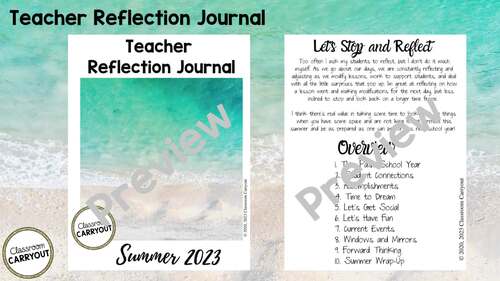 Teacher Reflection Journal: 10 Questions to Get You Ready for Back to ...