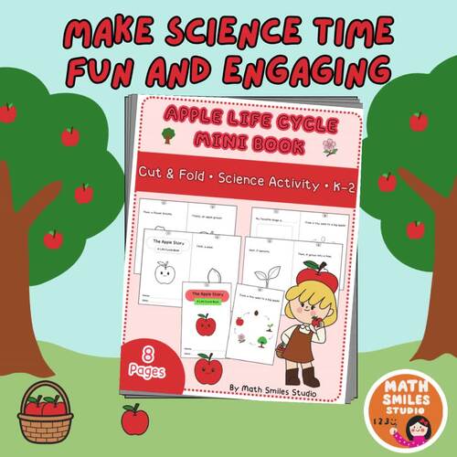 Apple Life Cycle Mini Book | Cut and Fold Science Activity | K–2 Printable