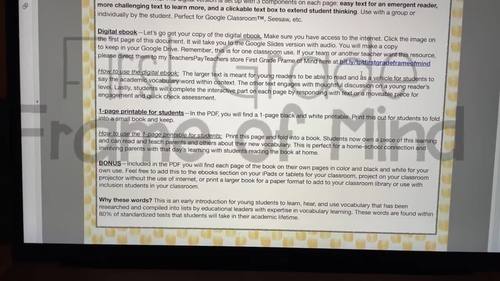 Digital Vocabulary Activities | DRAW CONCLUSIONS by First Grade Frame ...