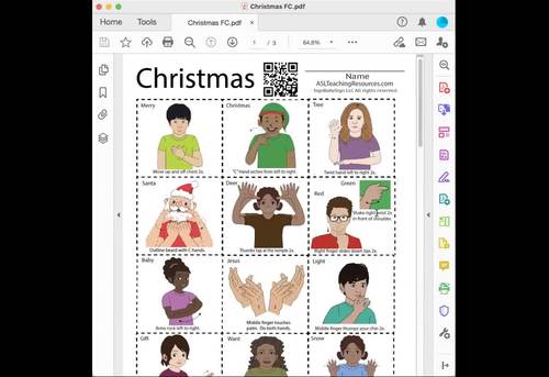 Sign Language Flashcards – Christmas by ASL Teaching Resources | TpT