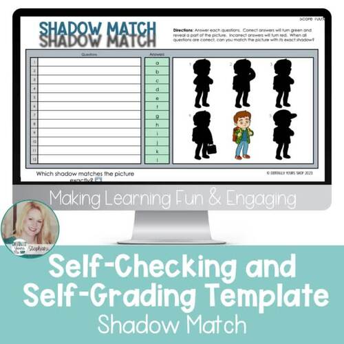 Shadow Match Editable Self-Checking Template Digital Resource ...