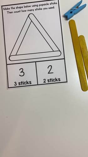 Popsicle Stick Shapes | Fine Motor Task Box by Teaching Autism | TPT