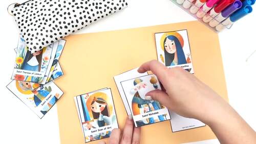 Catholic Saint Cards & Memo Cards Set for Sunday School, Religion Lessons