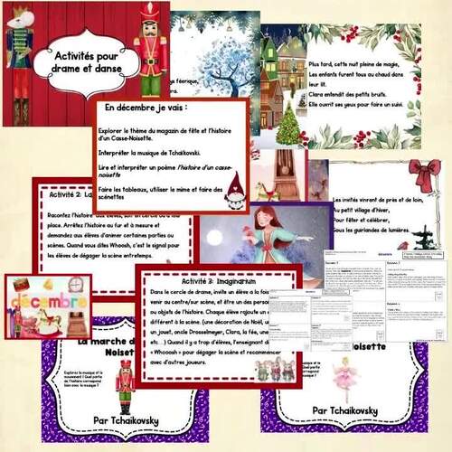 DRAMA FRENCH December - 8 lessons, journal, slides, nutcracker, holiday ...